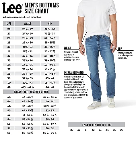 Lee Men's Relaxed Fit Straight Leg Jean, Double Black, 38W x 32L