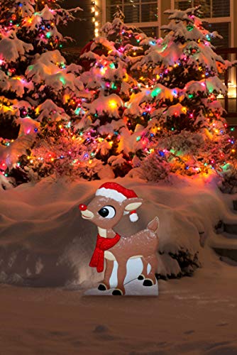 ProductWorks Rudolph The Red-Nosed Reindeer Decorative Christmas Metal Rudolph, 24"