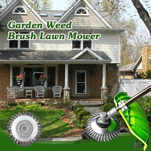 NYASAA Libiyi Razorsharp Trimmer Head, Unbreakable Sharp Wired Trimmer Head, Razor Sharp Steel Wire Rotary Weed Brush Cutter for String Gardening Lawnmower Moss Grass Rust Removal etc (6 inch)