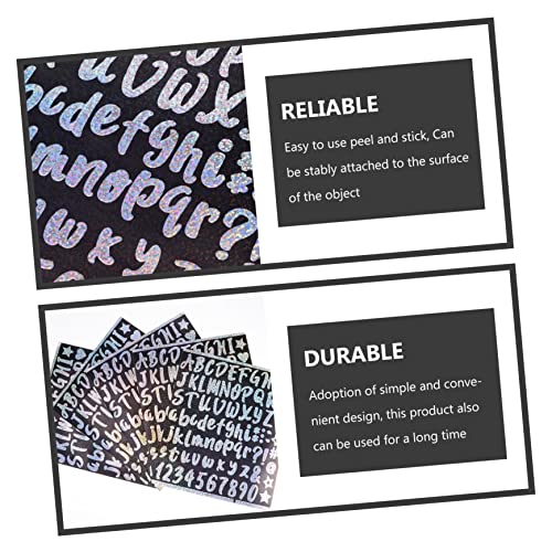 Housoutil 36 Sheets Alphanumeric Kit letters mailbox stickers vinyl letter stickers window sticker digital sign gold number stickers Self-Adhesive Decals for Signs outdoor mailbox numbers