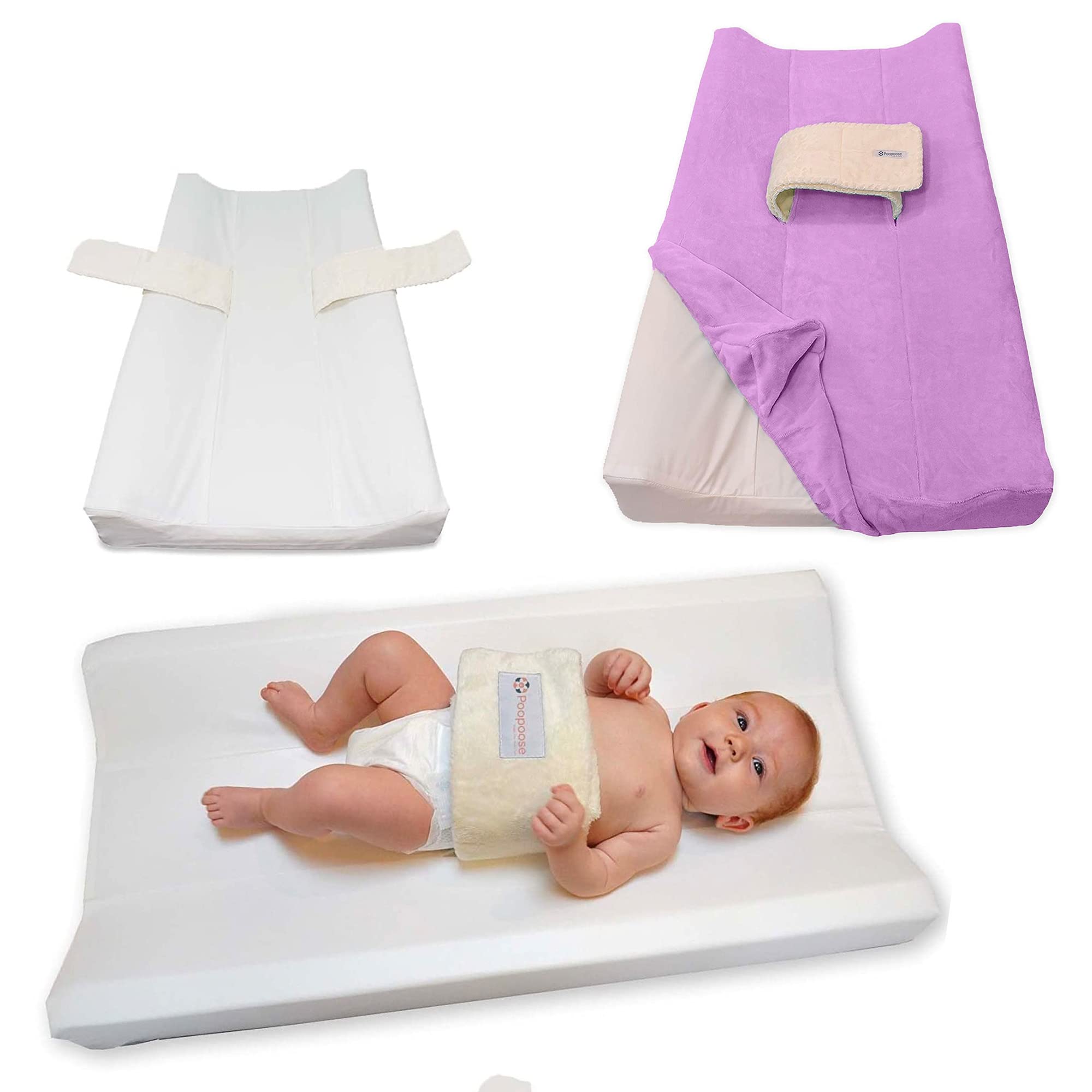 PooPoose Baby Changing Pad - PooPoose Changing Pad Cover Lavender Diaper Mat for Table, Dresser, Change Station, Soft Secure