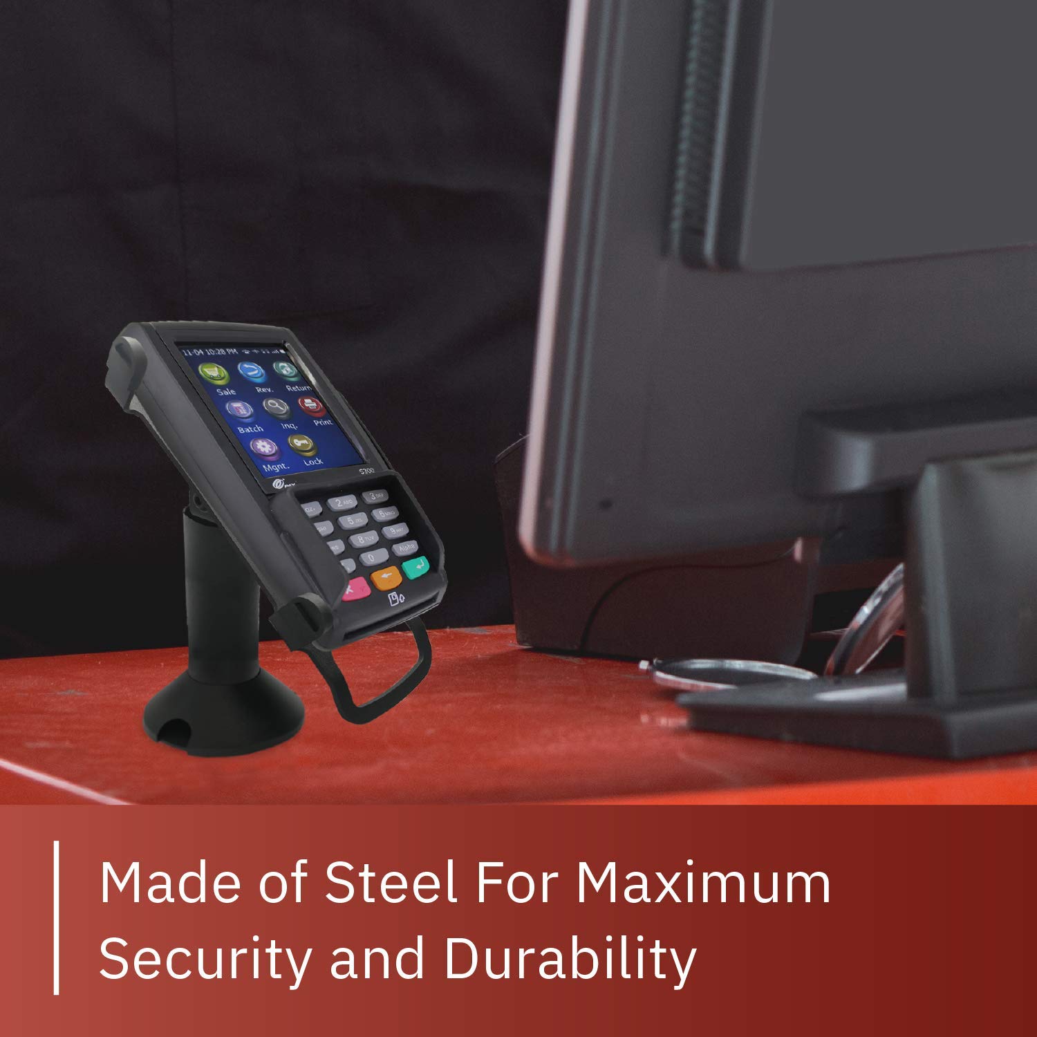 Discount Credit Card Supply DCCStands Swivel and Tilt Pax S300 & SP30 Terminal Stand, Screw-in and Adhesive