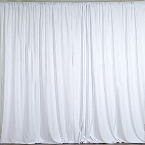 lovemyfabric 100% Polyester Window Curtain/Stage Backdrop Curtain/Photography Backdrop 58" Inch X 108" Inch (1, White)