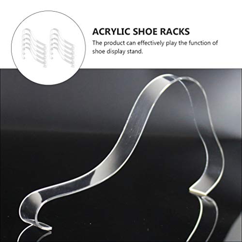 Shelf Bracket 20 Pcs Acrylic Clear Sandal Shoes Display Racks Stand Inserts Holders Shoe Support for Womens Shoes (Transparent) Clear Heels