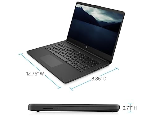 HP 2023 Newest Upgraded Laptops for College Student & Business, 14'' HD Computer, Intel Celeron N4120 Quad-Core, 8GB RAM, 128GB(64GB SSD+64GB Card) Fast Charge, Windows 11, Black (14-dq0051dx)
