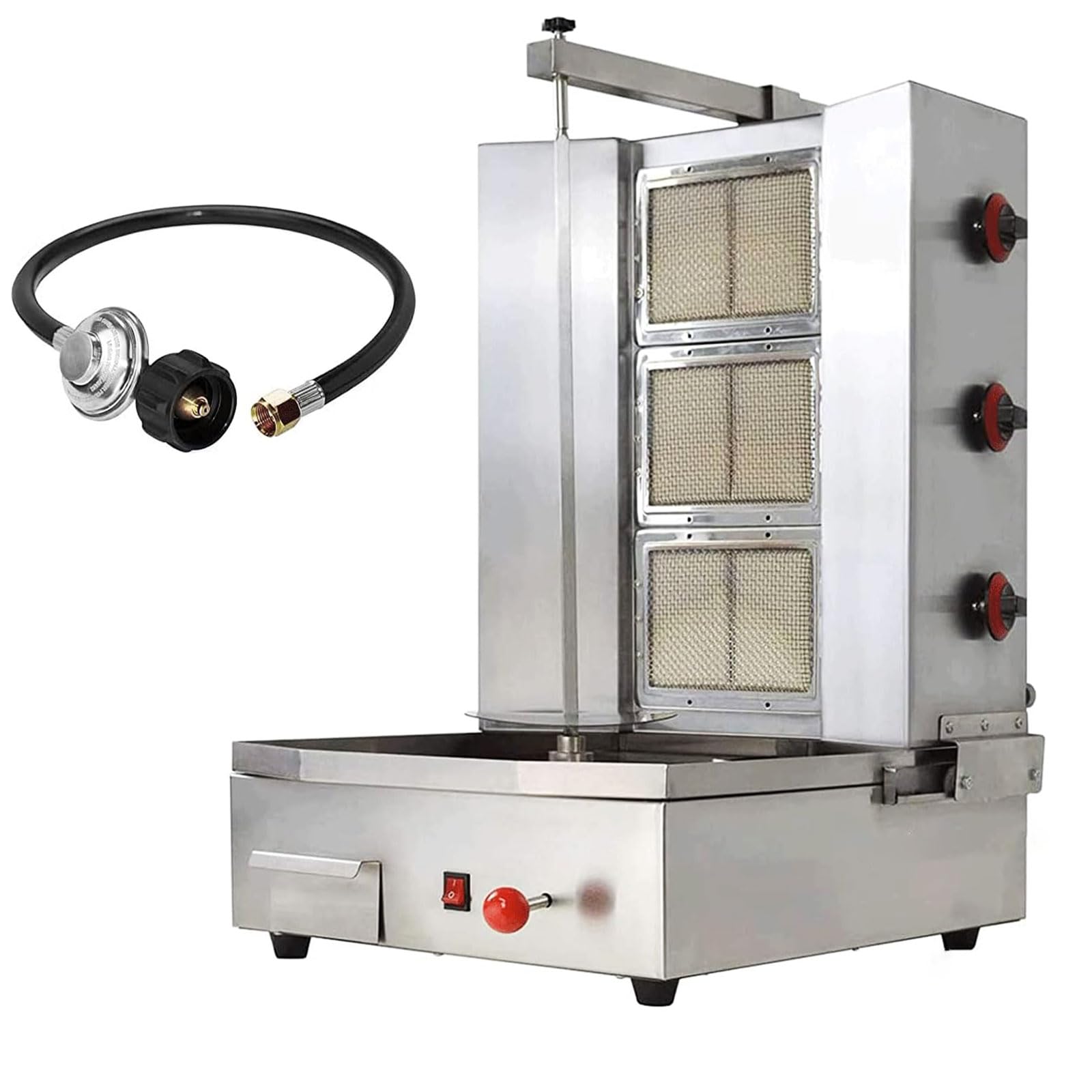 Li Zhen 3 Burners Shawarma Machine Commercial Chicken Shawarma Machine Gyro Grill Rotating Kebab Machine for Commercial Kitchen Use, Silver,41.9 lbs.