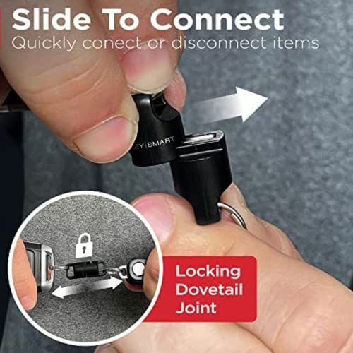 KeySmart MagConnect Pro Quick Release Keychain – Detachable Keychain for Bag, Purse & Belt – Quick Detach Keychain for Easy Access to Keys – Pull to Release Keychain with Super Strong Magnet