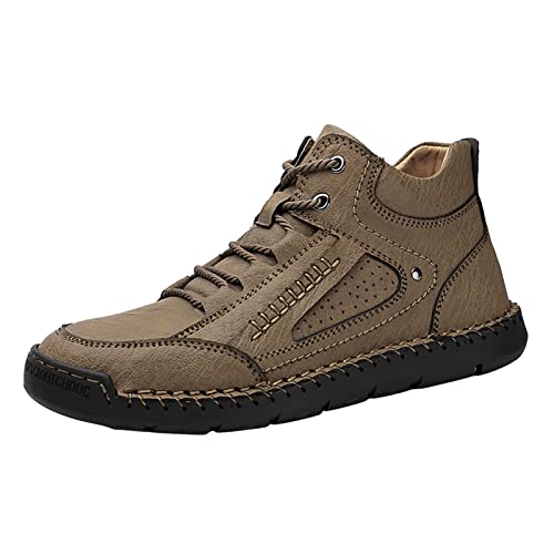 FASDNENDYS 2022 New Large Size Border Handmade Retro Stitched Leather Comfortable Casual Shoes Leopard Shoes for Men
