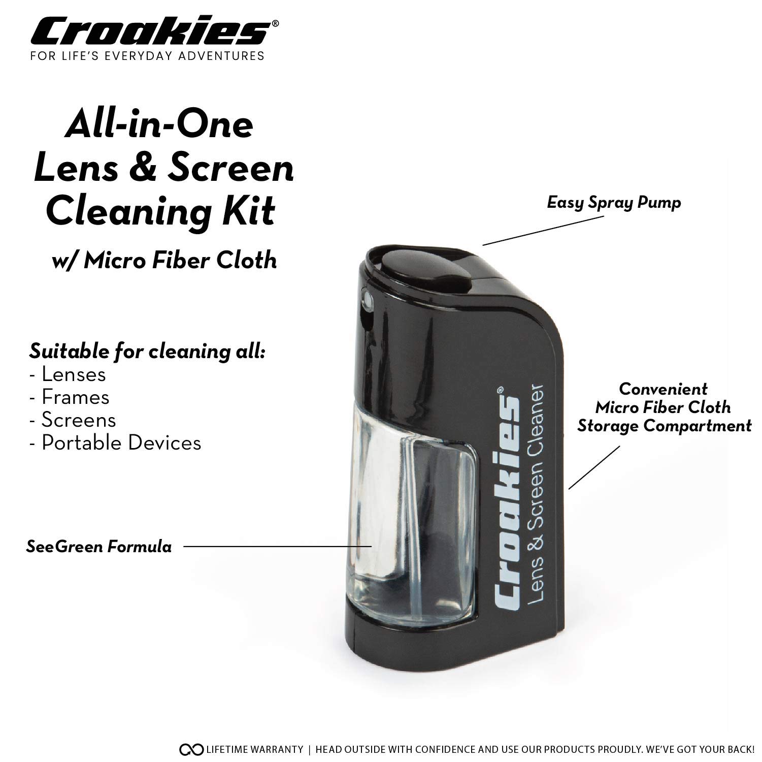 Croakies Lycra Suiters Floater Glasses Strap and Glasses Cleaner Kit, Red Two-Pack