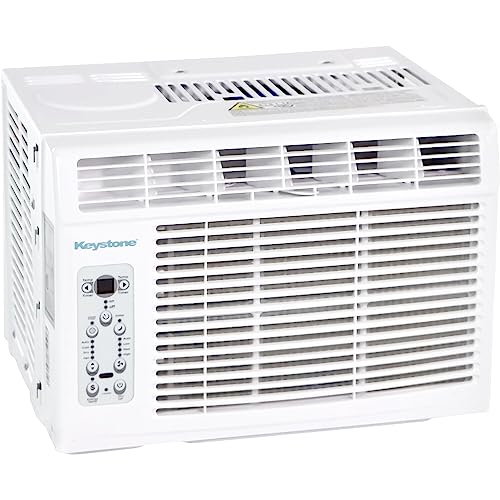 Keystone 5,000 BTU Window Mounted Air Conditioner & Dehumidifier with Smart Remote Control - Quiet Window AC Unit for Apartment, Living Room, Bathroom & Small Rooms up to 150 Sq.Ft.