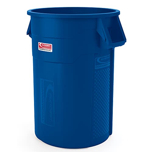 Suncast Commercial Products 44 Gallon Utility Trash Can, Blue, TCU44BL