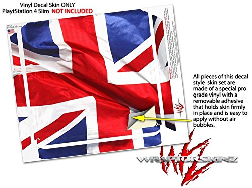 Vinyl Decal Skin Wrap compatible with Sony PlayStation 4 Slim Console Union Jack 01 (PS4 NOT INCLUDED)