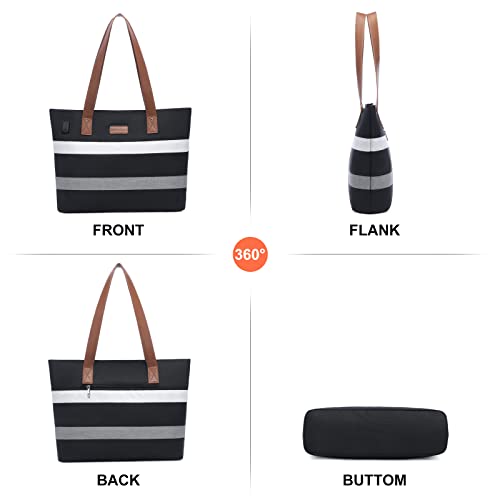 LOVEVOOK Laptop Shoulder Work Tote Bag for Women,Lightweight Casual Daily Bag Fits 15.6 In Laptop Handbag Purse 2pc/set