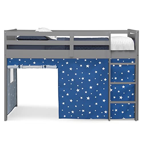 Delta Children Loft Bed Tent - Curtain Set for Twin Loft Bed (Bed Sold Separately), Blue Stars