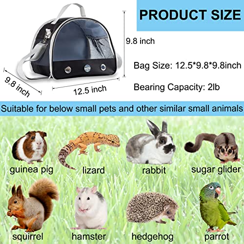 Guinea Pig Cages Small Animal - Bird Rabbit Turtle Carrier Bag African Hedgehog Portable Travel Carrier Outdoor Hang Bag(Black)