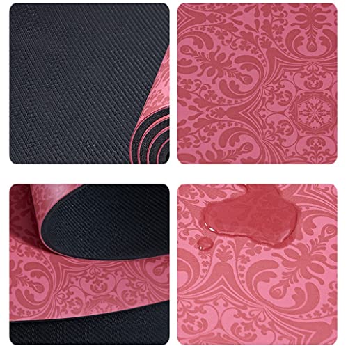 EKDSPW Kaleidoscope Pattern PU Natural Rubber Yoga Mat Sports Fitness Thickened Widened Large (Color : A, Size