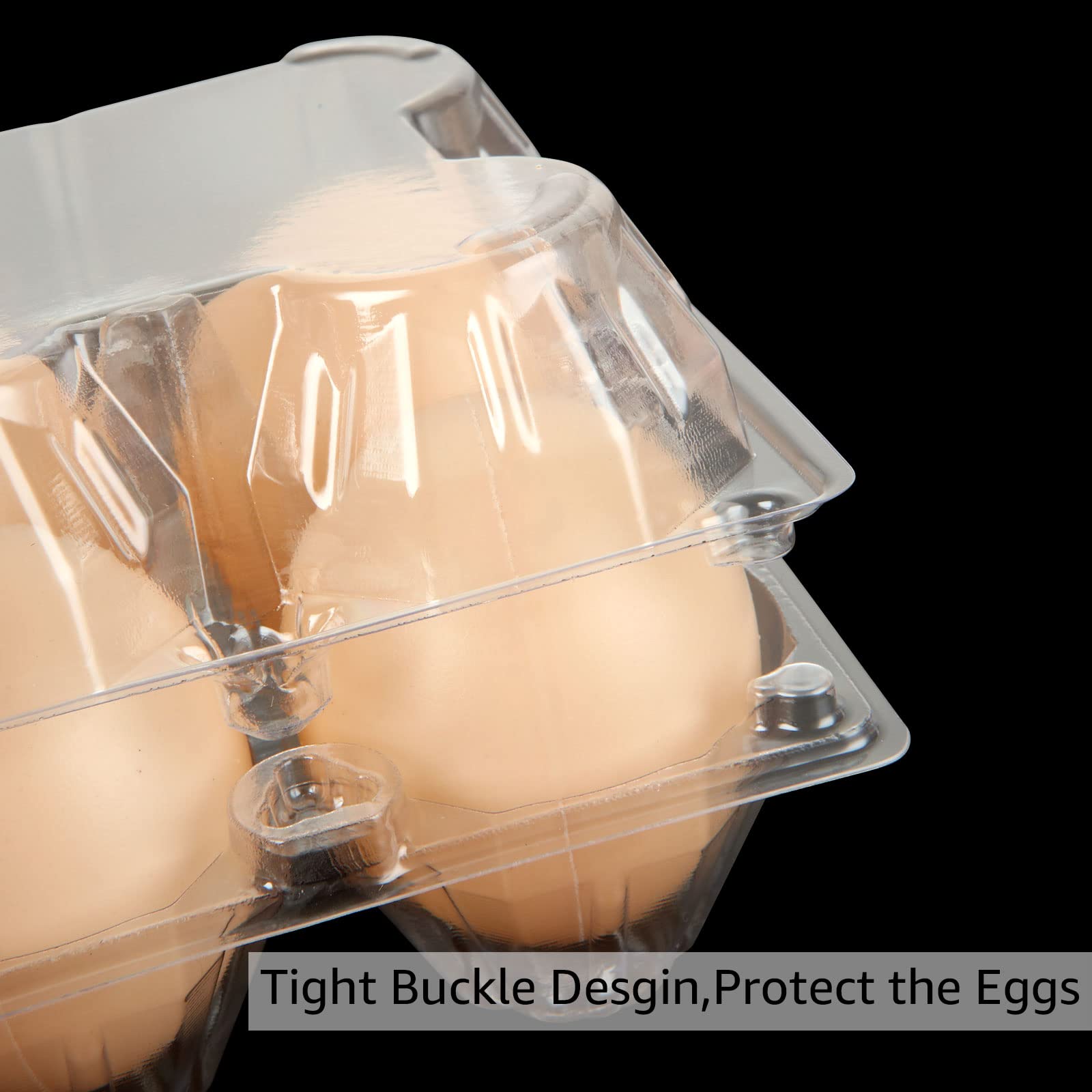 DAJAVE 100 Pack Plastic Egg Cartons, Clear Plastic Egg Cartons Bulk Holds up to 4 Eggs, Plastic Egg Holder for Family, Pasture, Farm Markets Display