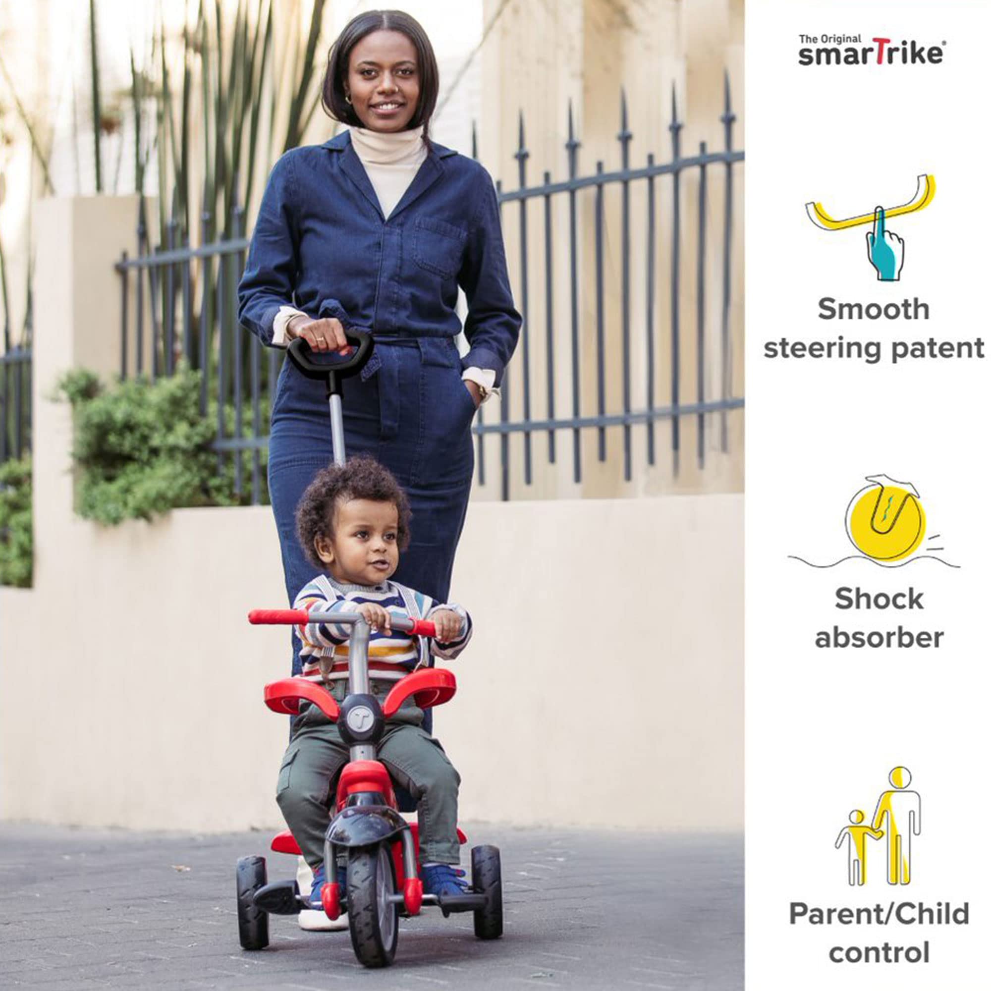 smarTrike Breeze Toddler Tricycle for 1,2,3 Year Olds - 3 in 1 Multi-Stage Trike, Red