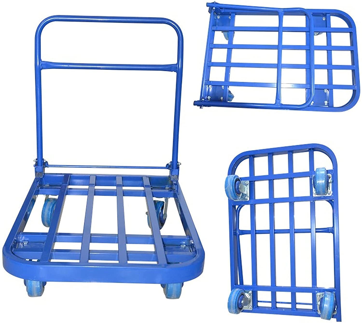 Folding Cart with Wheels, Platform Hand Trucks Shopping Cart, Aluminum Alloy Trolley, Maximum Load Capacity 200kg/440lb
