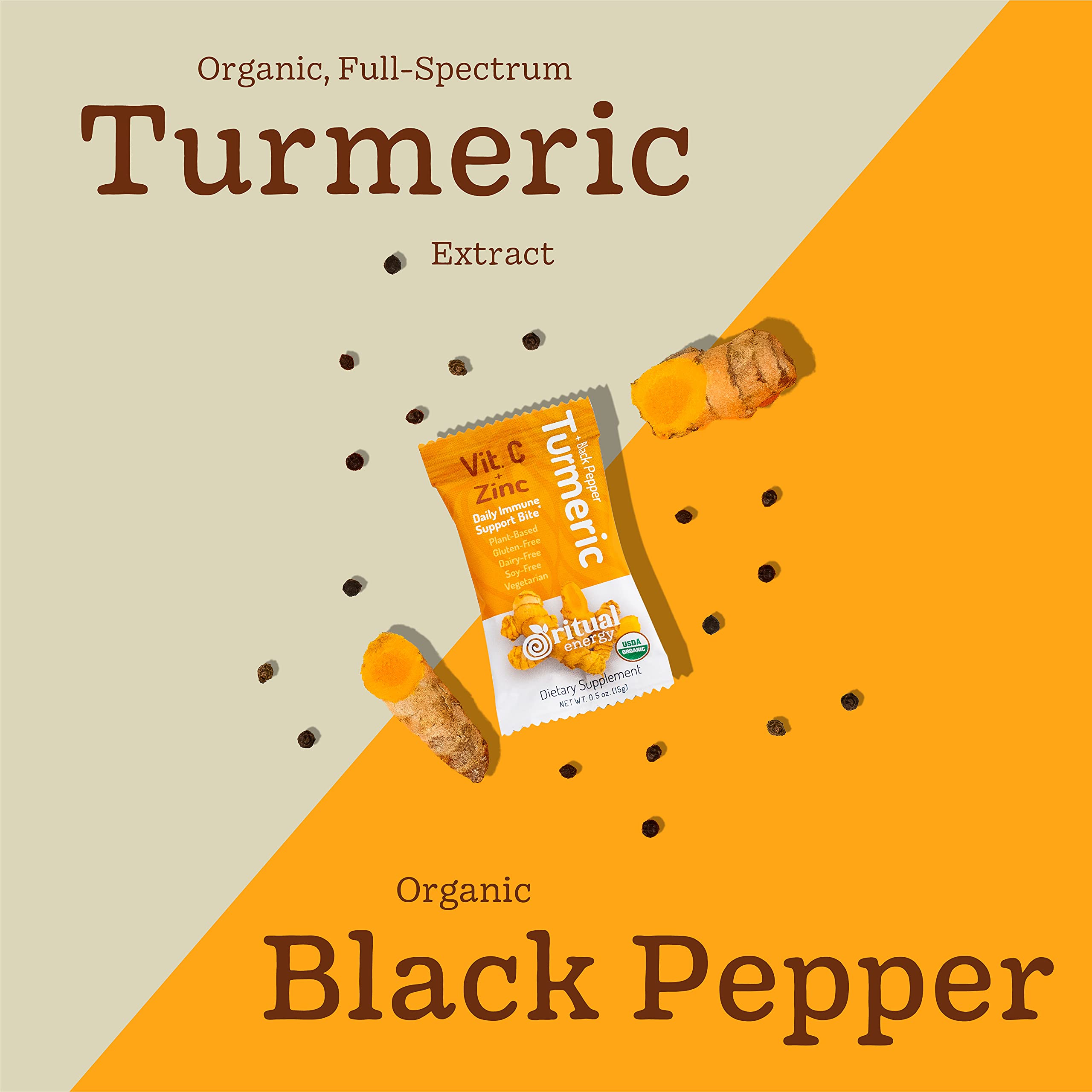 Daily Immune Support Bites - Vti. C + Zinc + Antioxidants + Superfoods (Turmeric & Black Pepper)