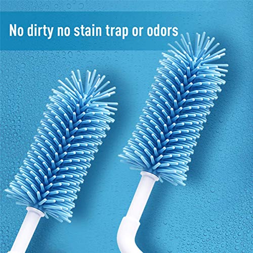 Oligey Silicone Baby Bottle Nipple Straw Brush Set,Upgrade Rubber Cleaning Washer Kit for Infant Pacifier Teat Nozzle,New Generation Silica Cleaner Combo with Long Handle,Kid Feeding Safe Easy Cleanup
