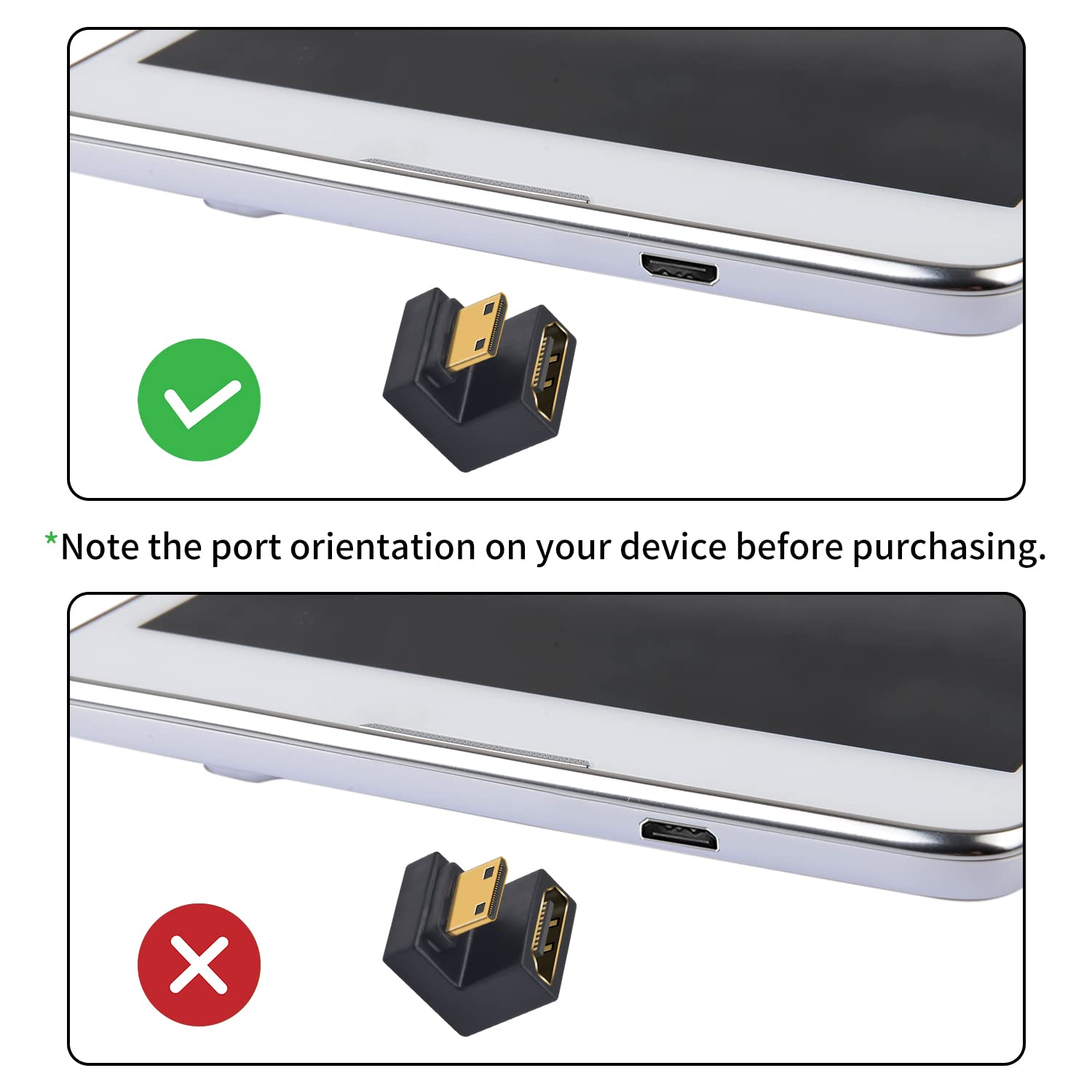 Duttek 180 Degree Mini HDMI to HDMI Adapter 8K, U Shaped HDMI to Mini HDMI Adapter 48Gbps UHD Down Angle Mini HDMI Male to HDMI Female Extender Converter for Cameras, Projectors 2 Pack