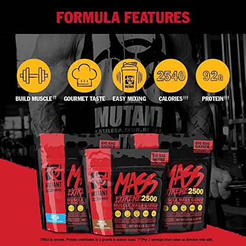 Mutant Mass Extreme Gainer 6lb Triple Chocolate and Creakong CX8 249 g Bundle