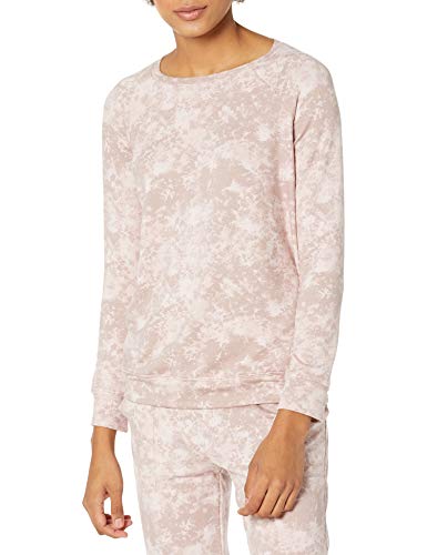 Daily Ritual Women's Tie Dye High-Low Sweatshirt, Pink Watercolor Tie Dye, X-Large