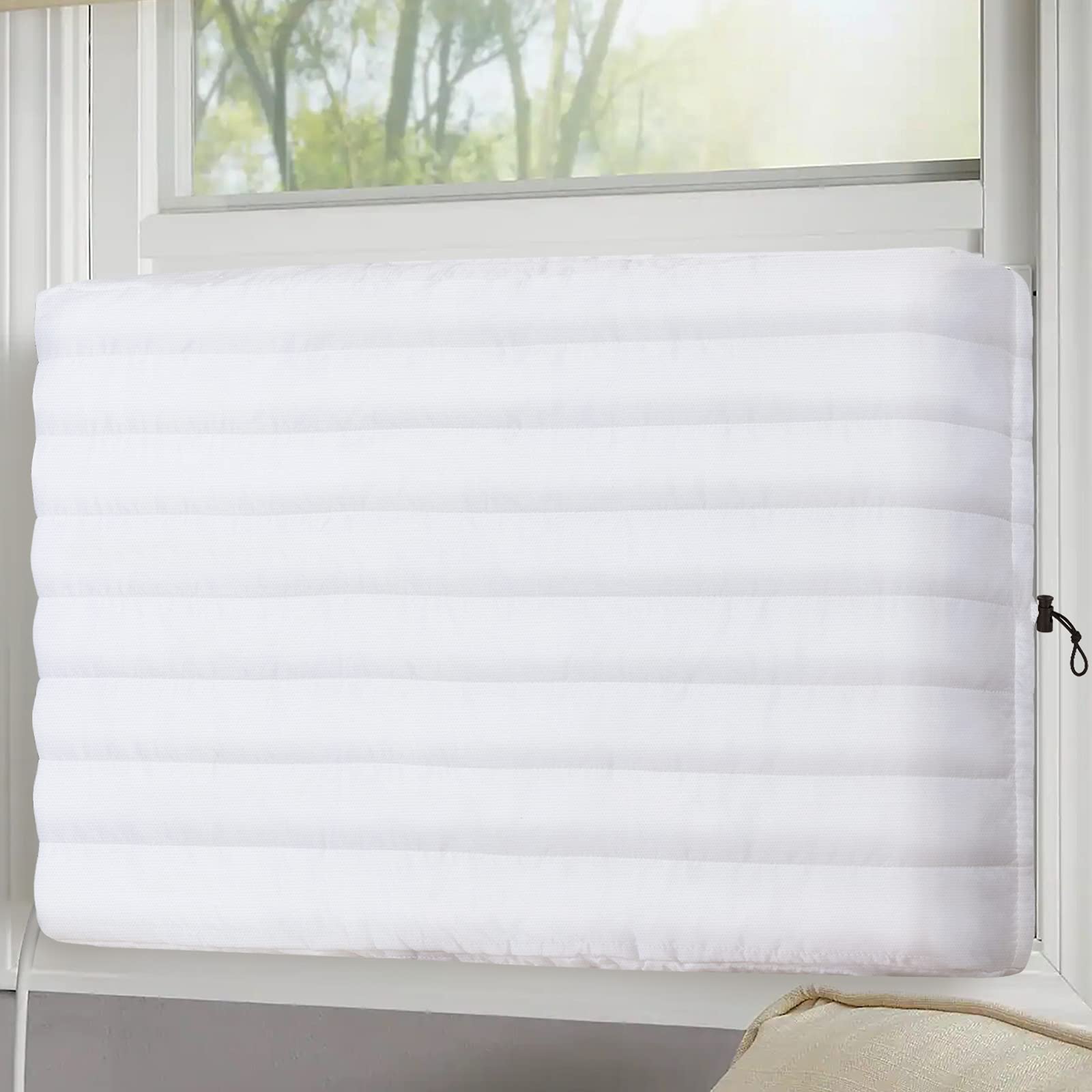 KylinLucky Indoor Air Conditioner Cover AC Unit Covers for Inside 21 x 15 x 3.5 inches (L x H x D),White