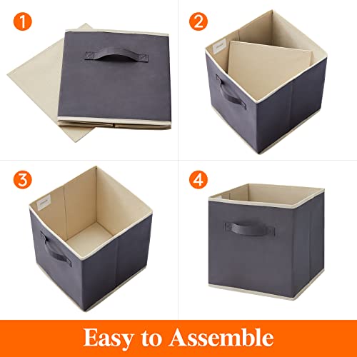 Lifewit 6 Pack Grey Storage Cubes, Bundle with 6 Pack Light Grey Storage Cubes, Medium