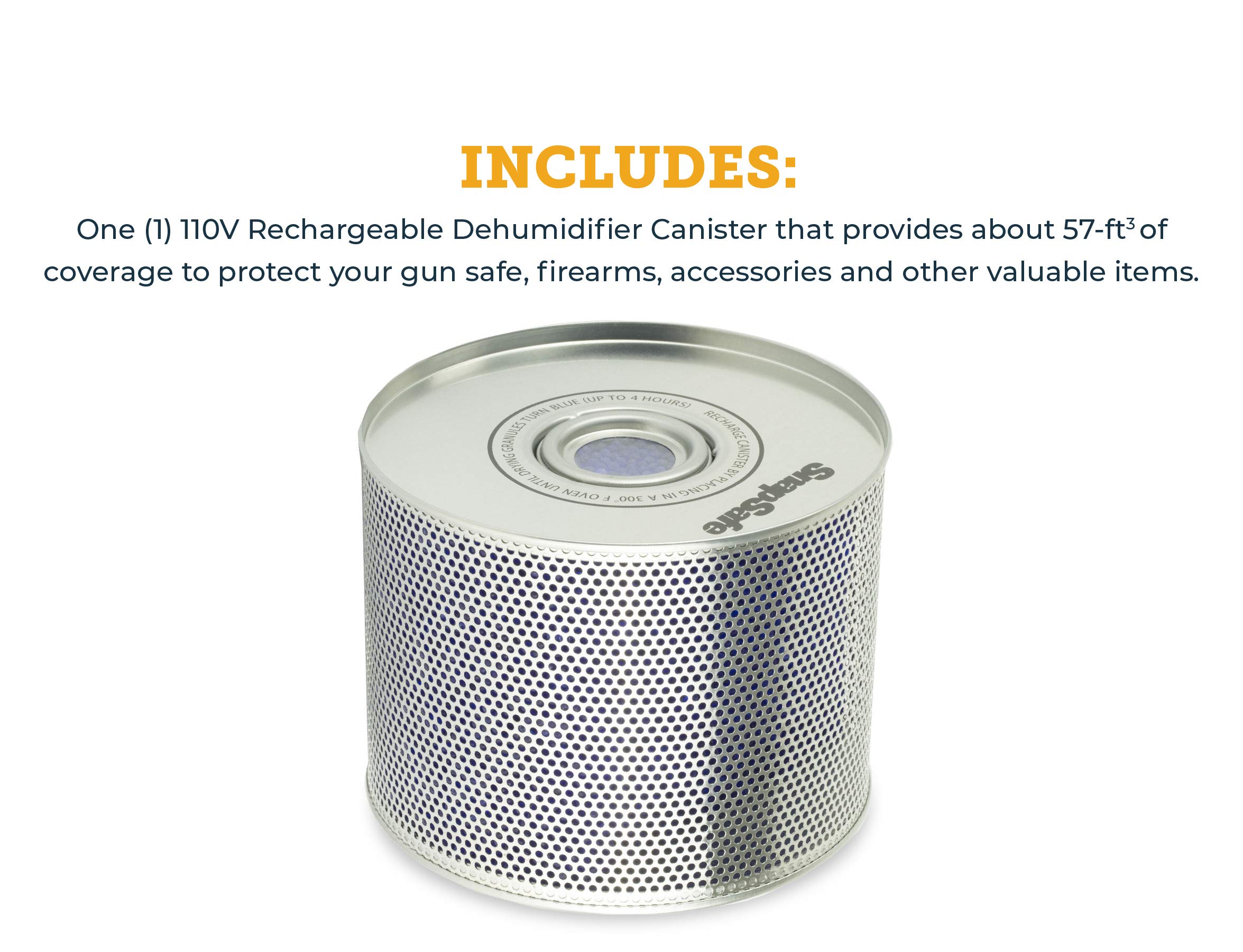 SnapSafe Reusable Canister Dehumidifier, 75902 - Portable, Easy to Use Moisture Absorbers for Gun Safes & Cabinets - Prevent Moisture Damage for Gun Safe Accessories, Firearms in Your Gun Vault