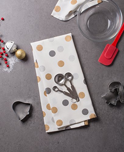 DII Christmas Dish Towels Decorative Metallic Holiday Kitchen Towel Set, 18x28, Confetti, 2 Count