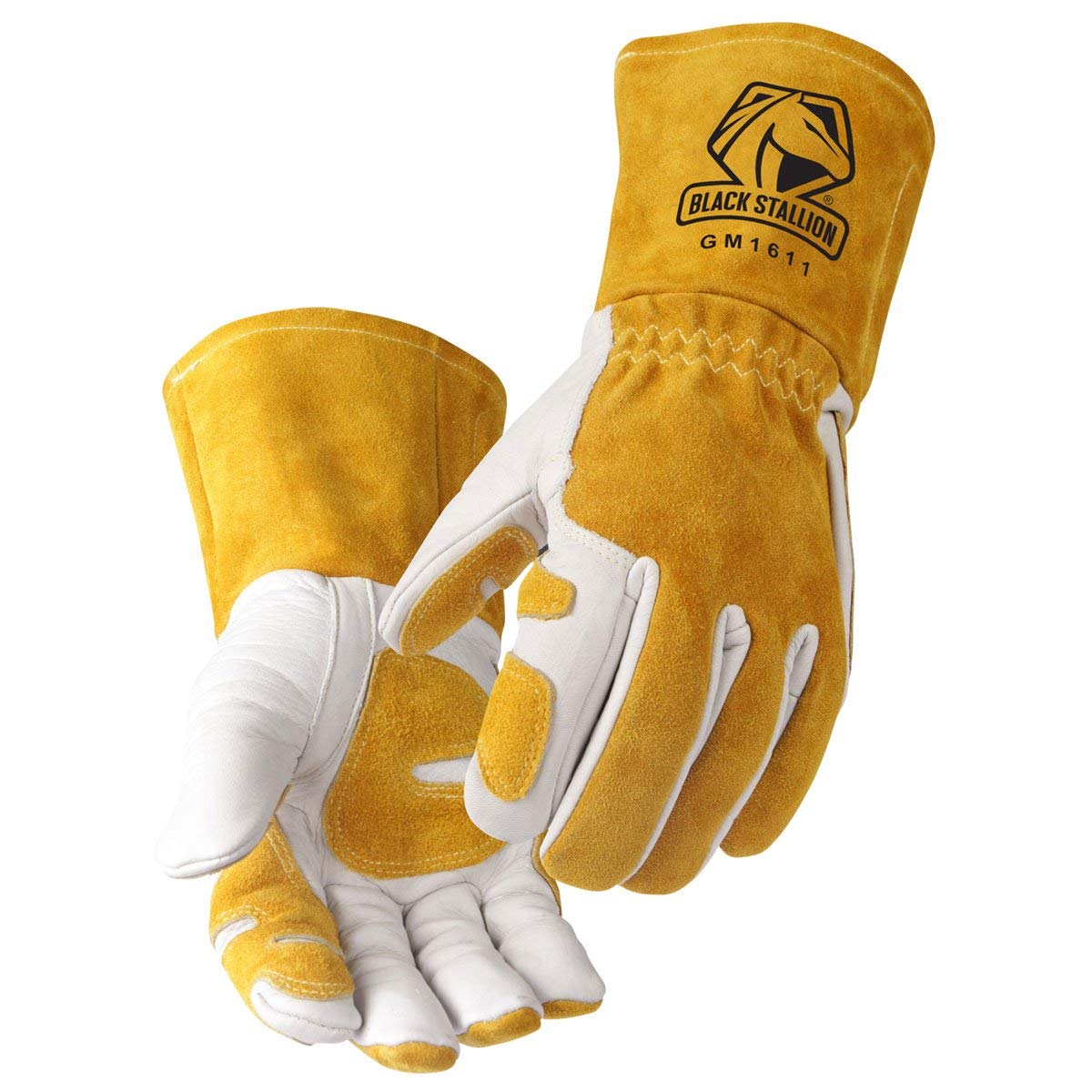 Revco GM1611 Top Grain Leather Cowhide MIG Welding Gloves with Reinforced Palm & Thumb and Index Finger, Seamless Forefinger, 5" Cuff For Extra Protection (Extra Large)