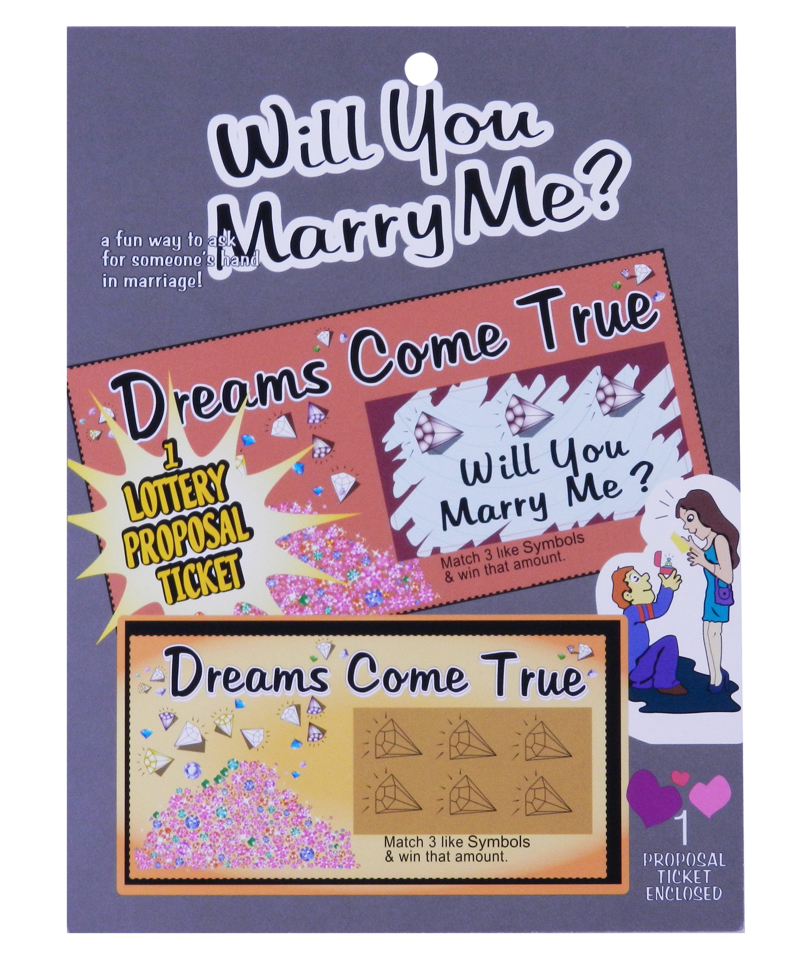 Will You Marry Me Lottery Ticket Proposal Scratch Off | Engagement Proposal Ideas | Surprise Engagement Gift | Funny Marriage Proposal | Gold/Purple
