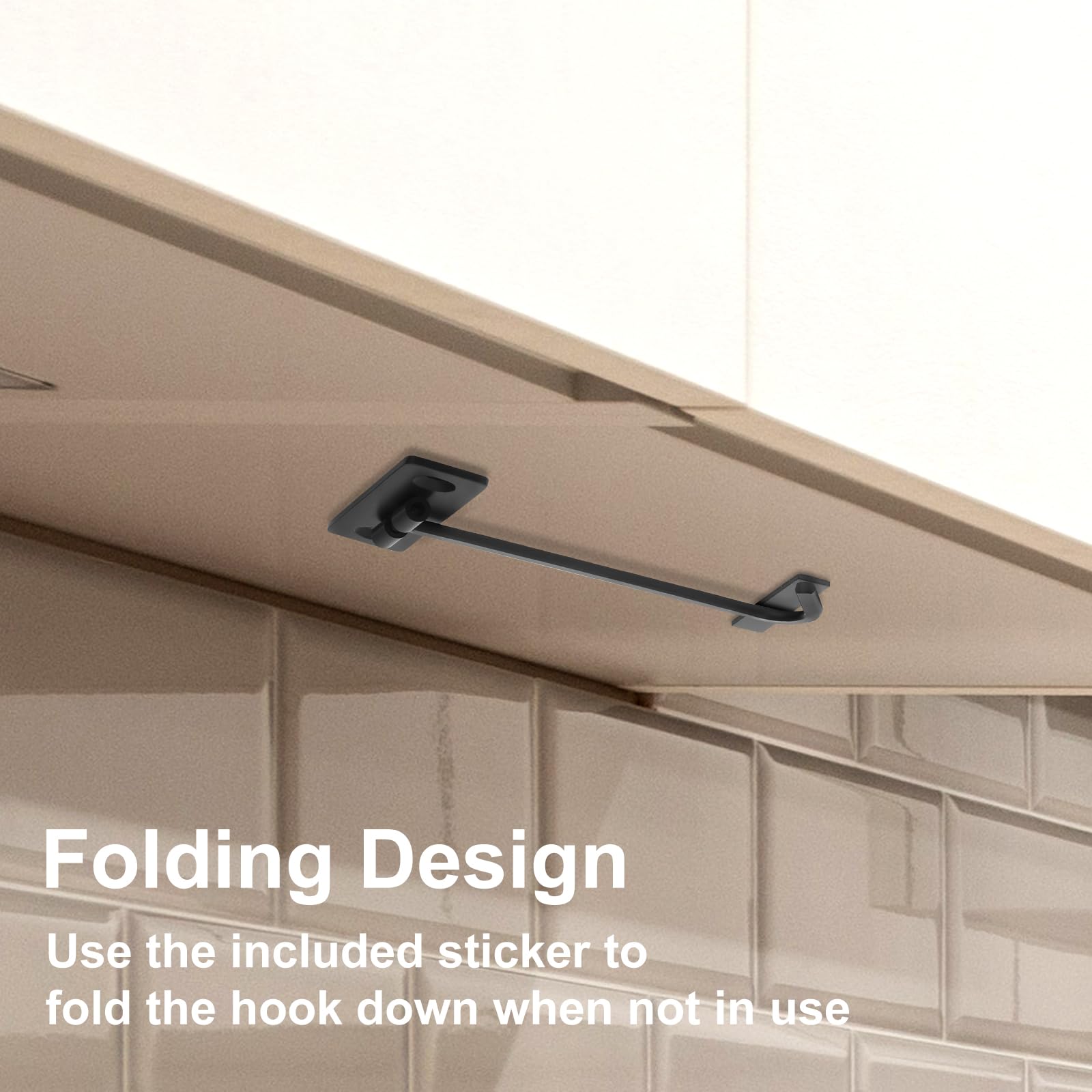 DAJIANG Banana Hook, Metal Banana Hanger Under Cabinet to Keep Bananas Fresh, Banana Holder for Bananas or Other Kitchen Items (Black)
