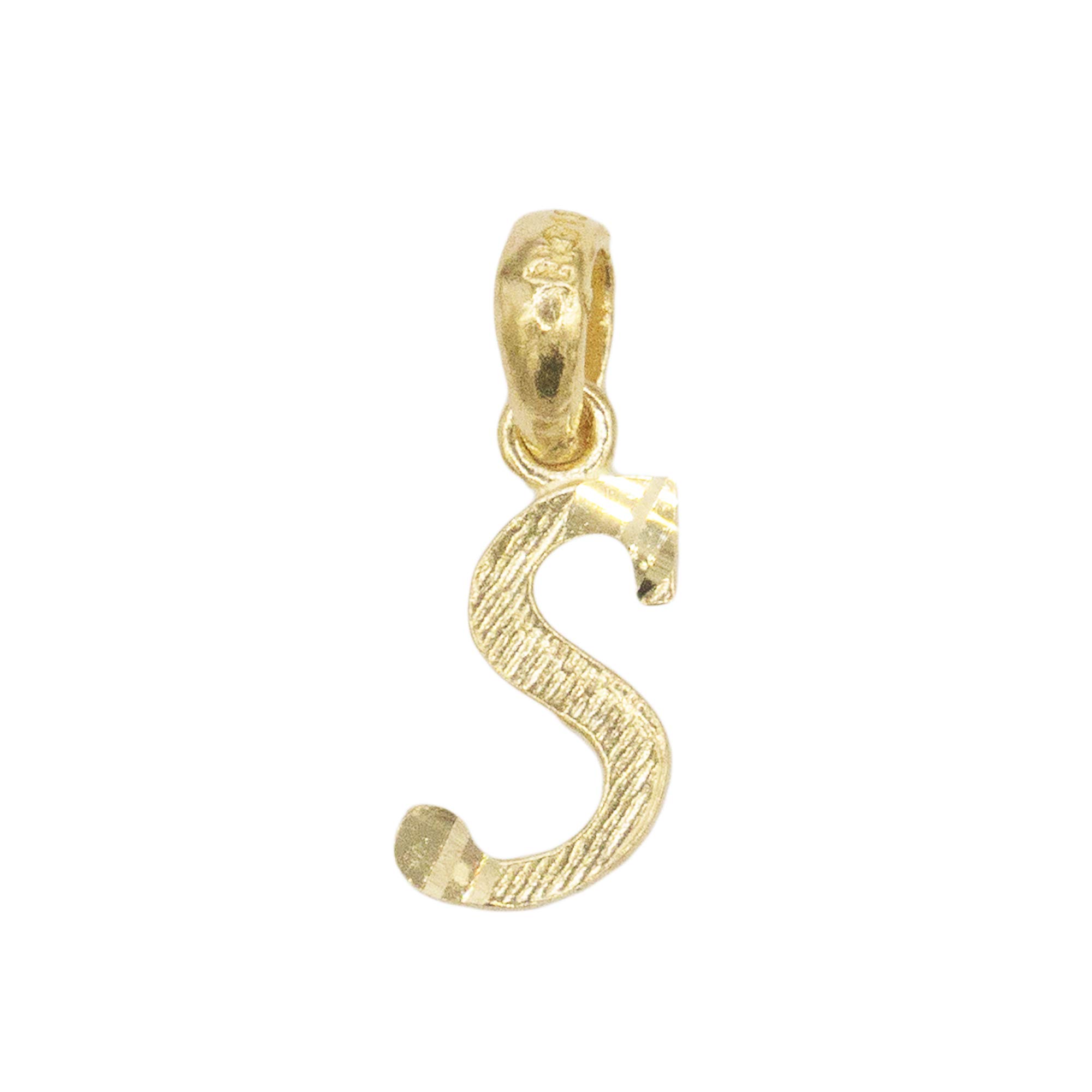 Dainty 14k Real Solid Gold Initial Charm Pendant Available in Other Letters, Alphabet Letter Jewelry Small in Size (S)