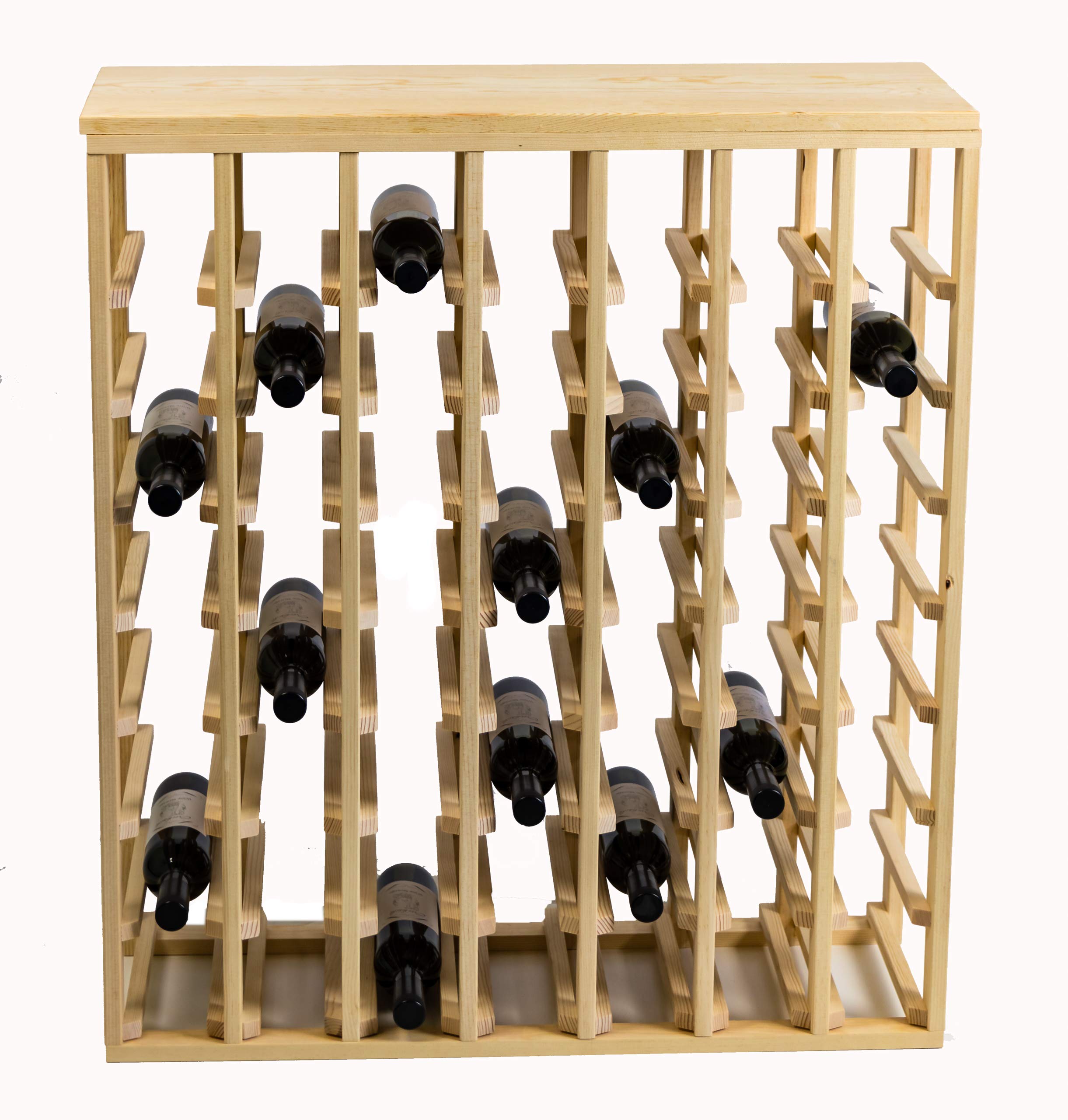Creekside 56 Bottle Table Wine Rack (Pine) by Creekside - Exclusive 12 inch deep design conceals entire wine bottles. Hand-sanded to perfection!, Pine
