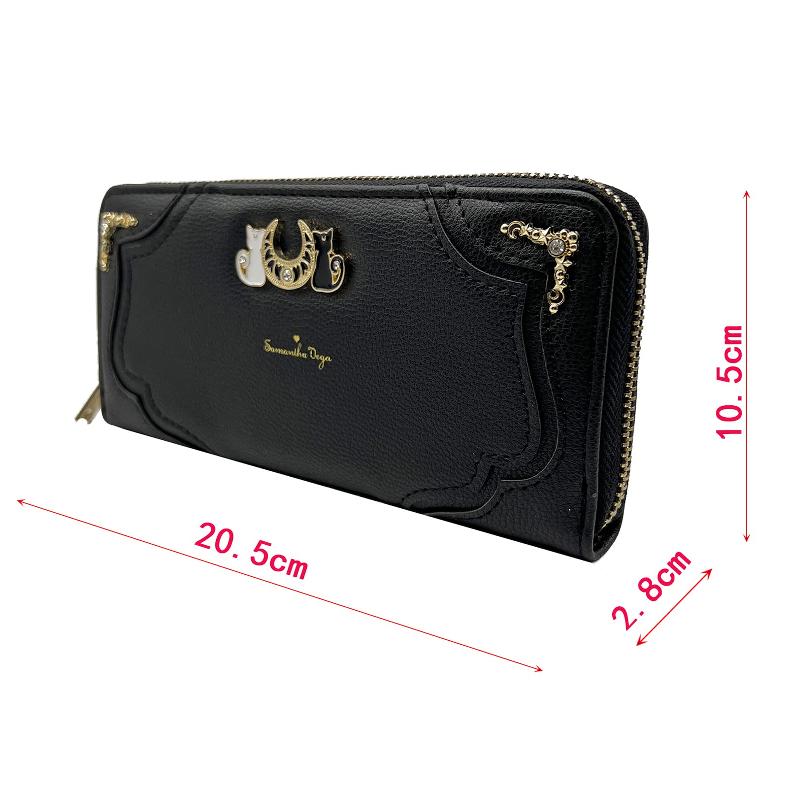 DELIHOM Anime Wallet for Girls Womens PU Leather Wallets 20th Anniversary Wallets Black Purse with Credit Card Holder