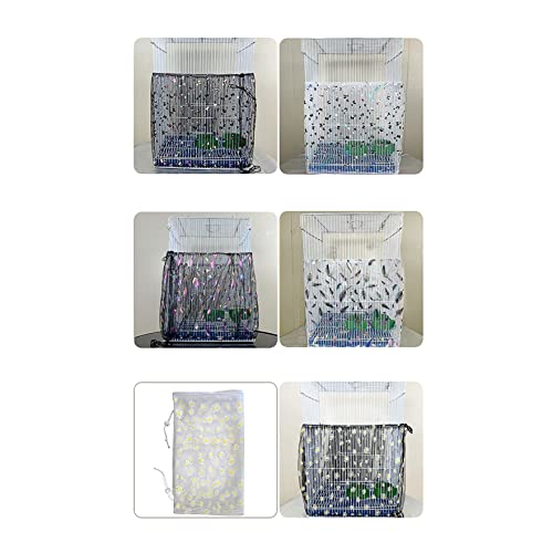 LIUGOU Universal Bird Cage Seed Catcher,Seed Catcher Guard Net Cover,Parrot Nylon Mesh Net Cover,Soft Airy Cage Net Stretchy Skirt for Round Square Cages