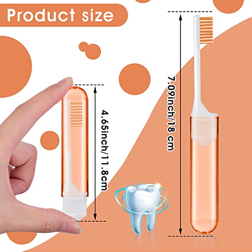 Sibba Toothbrush Covers 4 Pieces Folding Manual Toothbrushes Case Travel Kit Soft Bristles Tooth Brushes Mini Size Portable Brush Coverings Wrapped for Men Women Childrens Toddler
