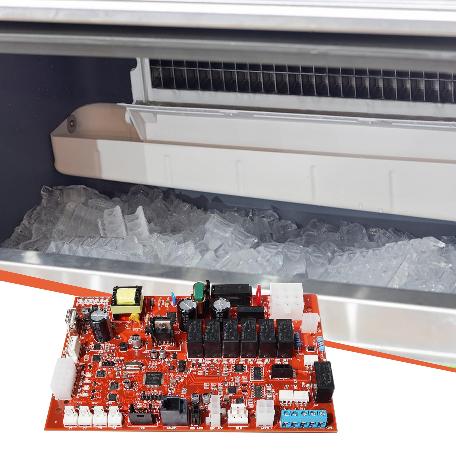 HSOKEW 000008309 Control Board, Compatible with Manito-woc Ice Maker Machine for ID0302A, D0303W, IY0304A, ID0322A, ID0323W, IY0324A, ID0452A, ID0453W Commercial Ice Control Circuit Board