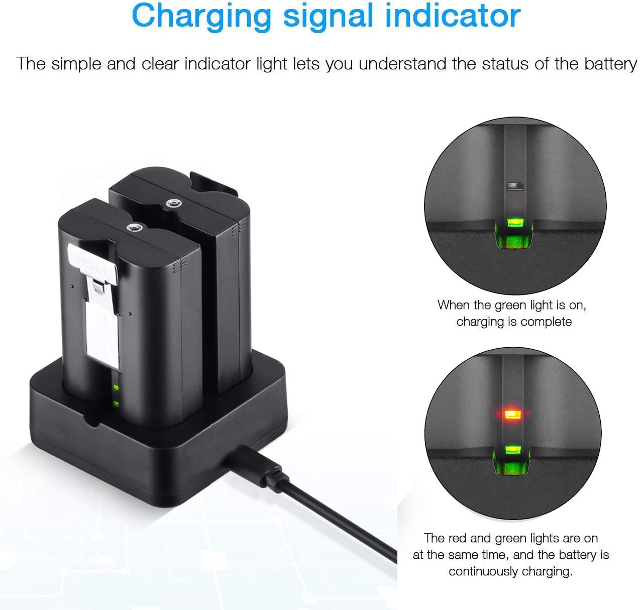 Charging Station and 2 Packs Rechargeable 3.65V Lithium-Ion Battery Battery That is Compatible with Ring, for Video Doorbell 2/3 and Spotlight Cam Battery 6400mAh ( 2023 Stronger Compatibility)