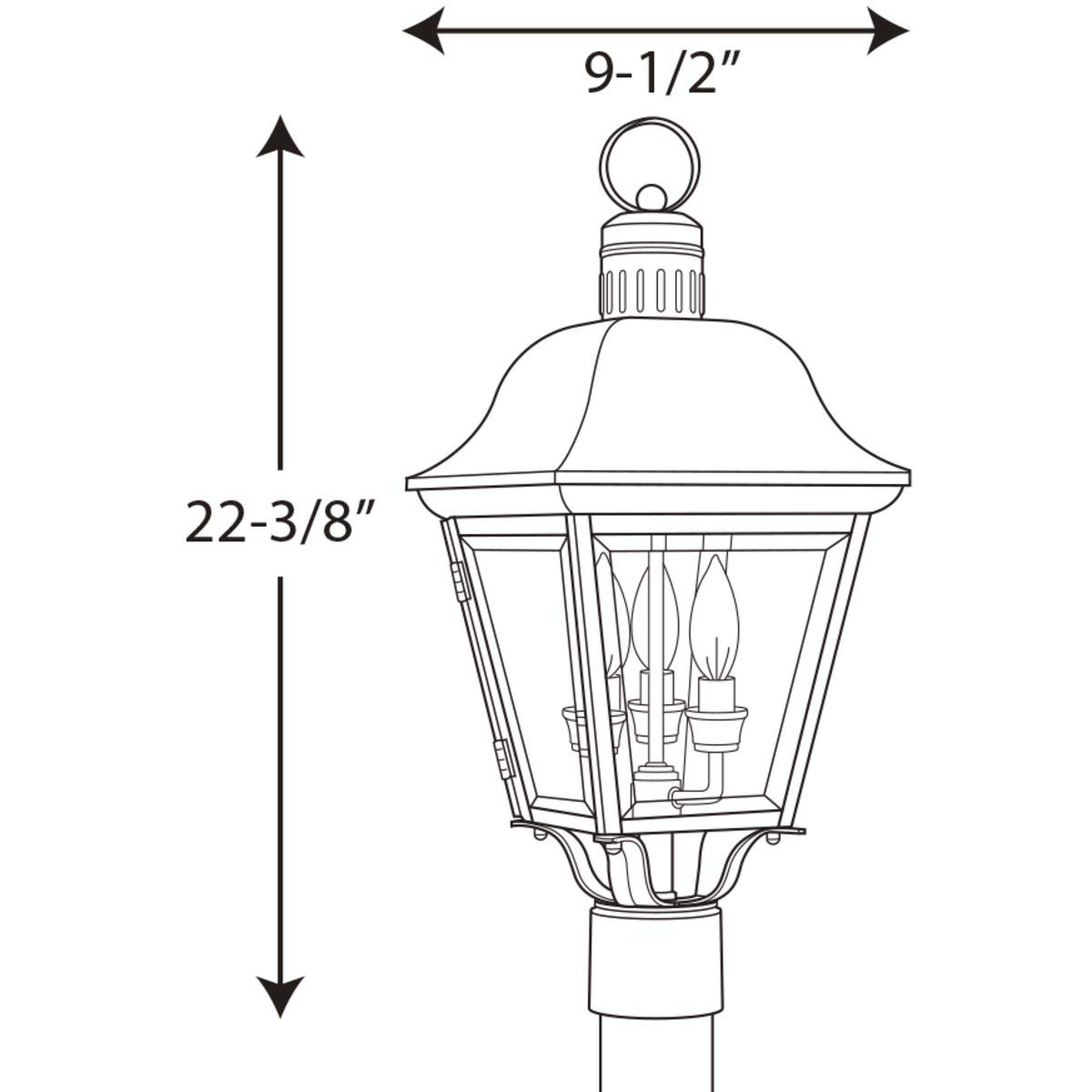 Progress Lighting P5487-20 Andover Outdoor, 9-1/2-Inch Diameter x 20-1/2-Inch Height, Antique Bronze