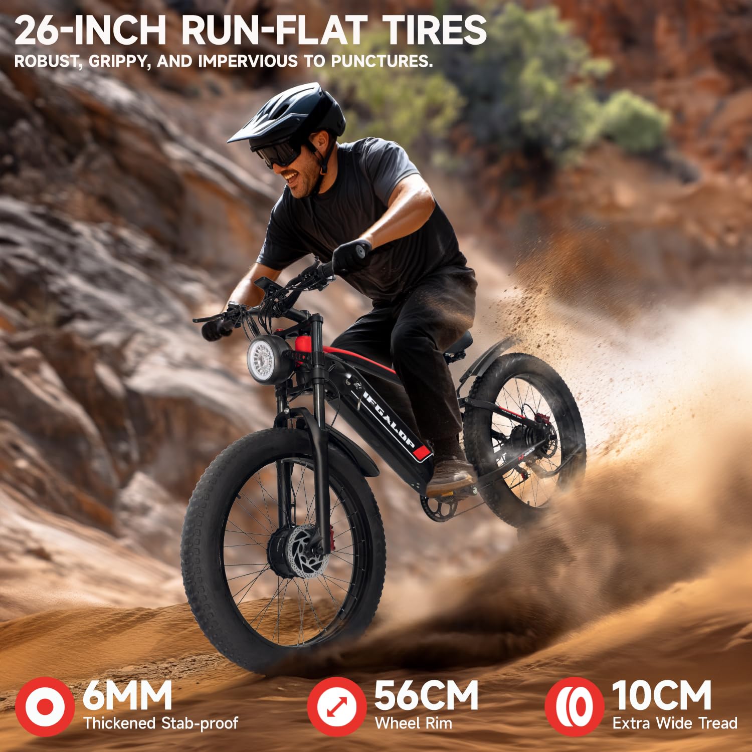 Electric Bike for Adults - 2000W Ebike with 37MPH 50Miles Range, 26'' x 4.0'' Off-Road Fat Tires Bicycle,52V 22Ah Removable Battery Electric