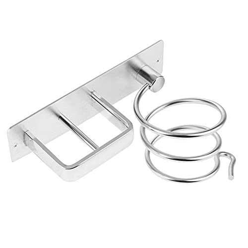 Hair Dryer Holder Wall Mount(No Drilling),Hair Dryer Organizer,Curling Iron Holder,Easy to Install,Space Saving,Bedroom and Bathroom Hair Tool Organizer for Hair Dryer,Curling Iron(Silver)