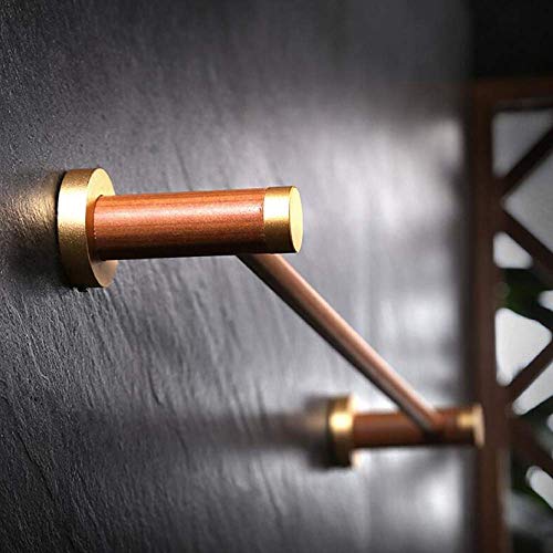 HKLOERSWE Solid Wood Towel Rack Wall Mounted Bath Towel Rack Hook Storage Organizer Holder Multifunction Bathroom Kitchen Home Decorations,B (A)