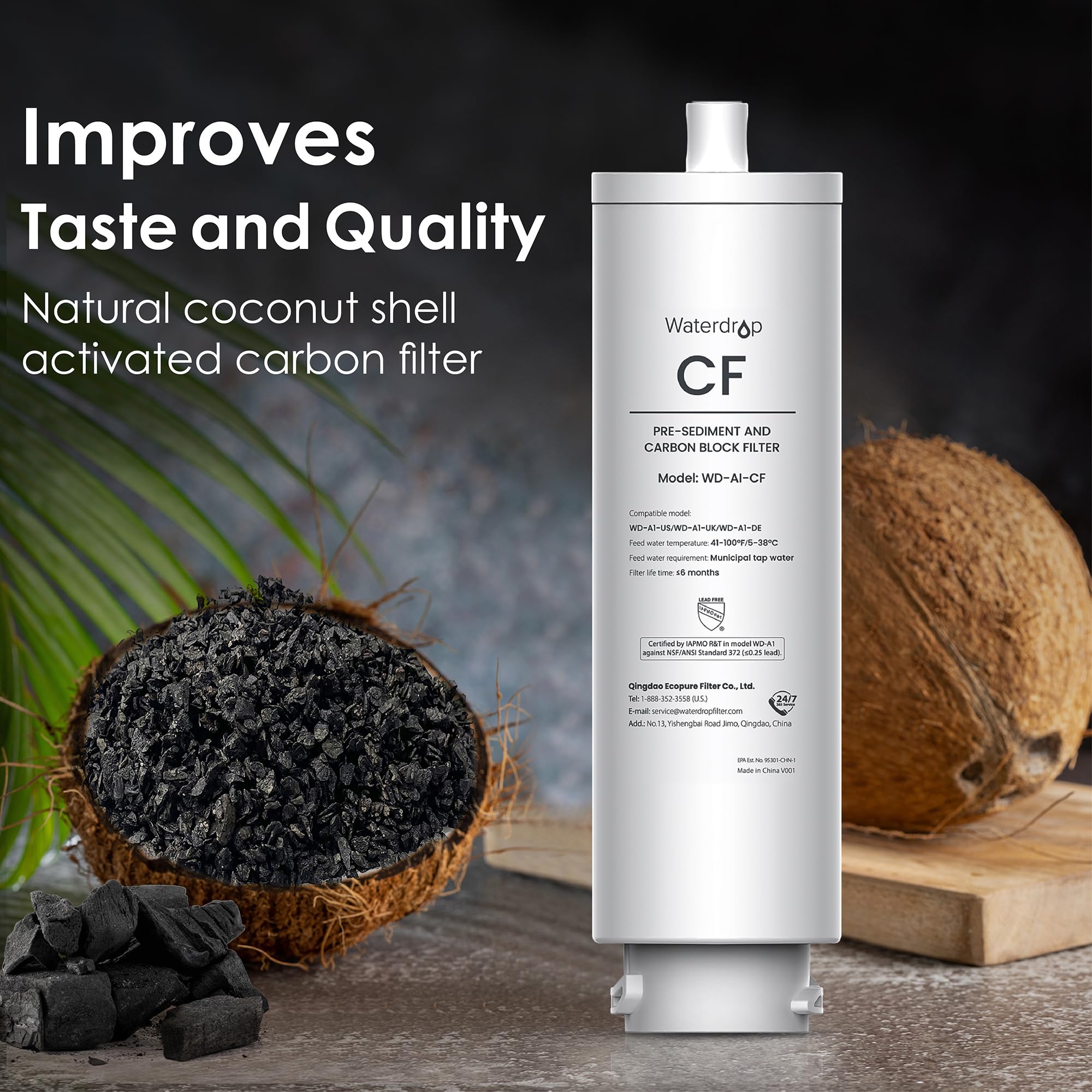 Waterdrop ๐๐-๐๐-๐๐
Filter, Replacement for ๐๐-๐๐ Countertop Reverse Osmosis Hot and Cold water Dispenser, 6-month Lifetime