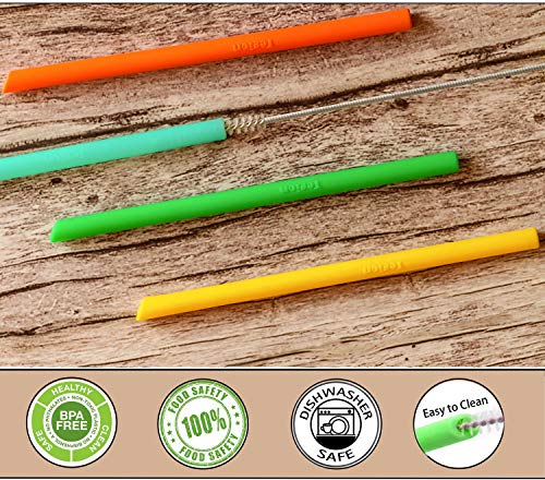 Tegion Thin Short Reusable Toddlers& Kids Silicone Straws for The First Years Take & Toss Spill Proof Straw Cup,10-14 oz Small Tumbler (Girls Color)