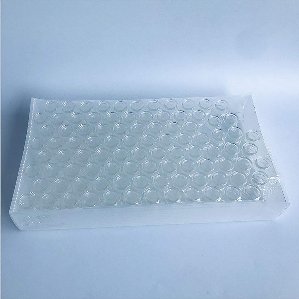 LabZhang 100pcs 10ml Vials-Glass Clear Bottom Headspace Vial with Plastic-Aluminum Flip Off Caps and Rubber Stoppers,Transparent Glass Headspace Vials,10ml Capacity(Transparent)