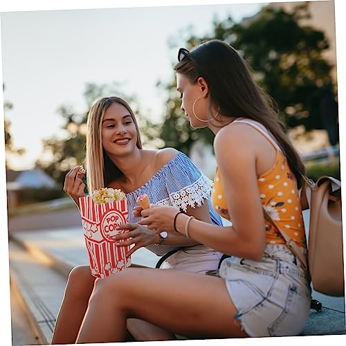 ULTECHNOVO 100pcs Popcorn Popcorn Packaging Bag Sweets Snacks Mini Gift Box Paper Food Trays Snacks Holders Container Popcorn Treat Boxes Popcorn Holders Cups Individual Popcorn Bags Portable